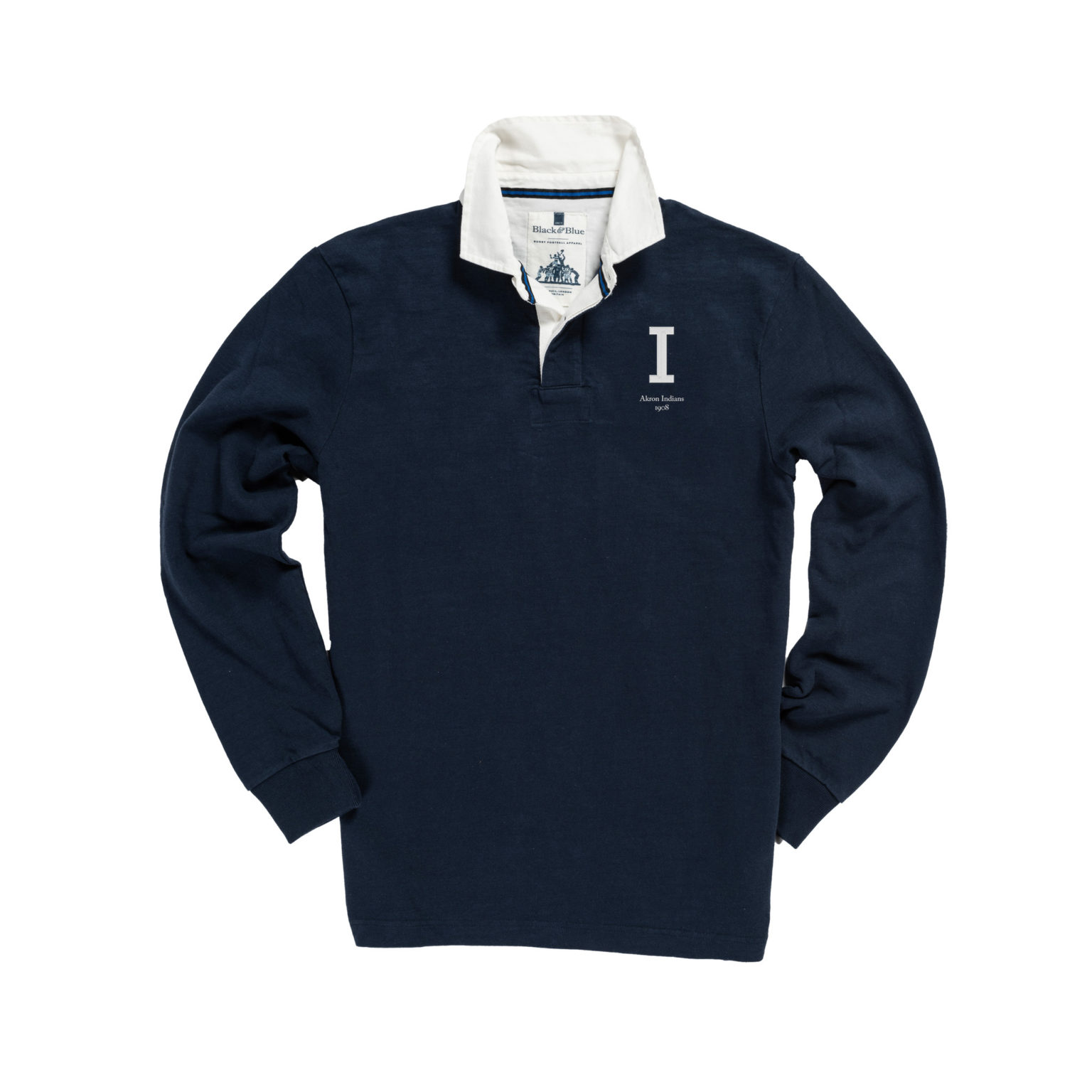 AKRON INDIANS 1908 RUGBY SHIRT - BlackandBlue1871