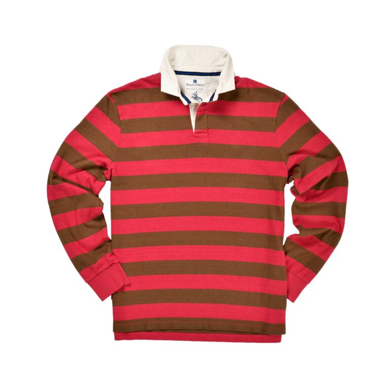 CLASSIC RASPBERRY & CARAFE 1871 RUGBY SHIRT - BlackandBlue1871