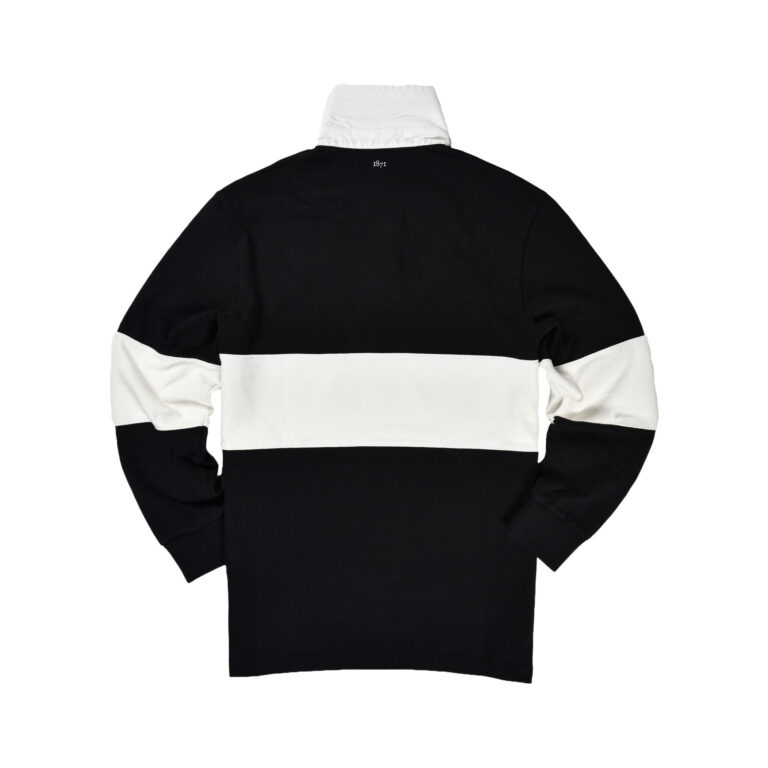 CLASSIC WHITE HOOP RUGBY SHIRT - BlackandBlue1871