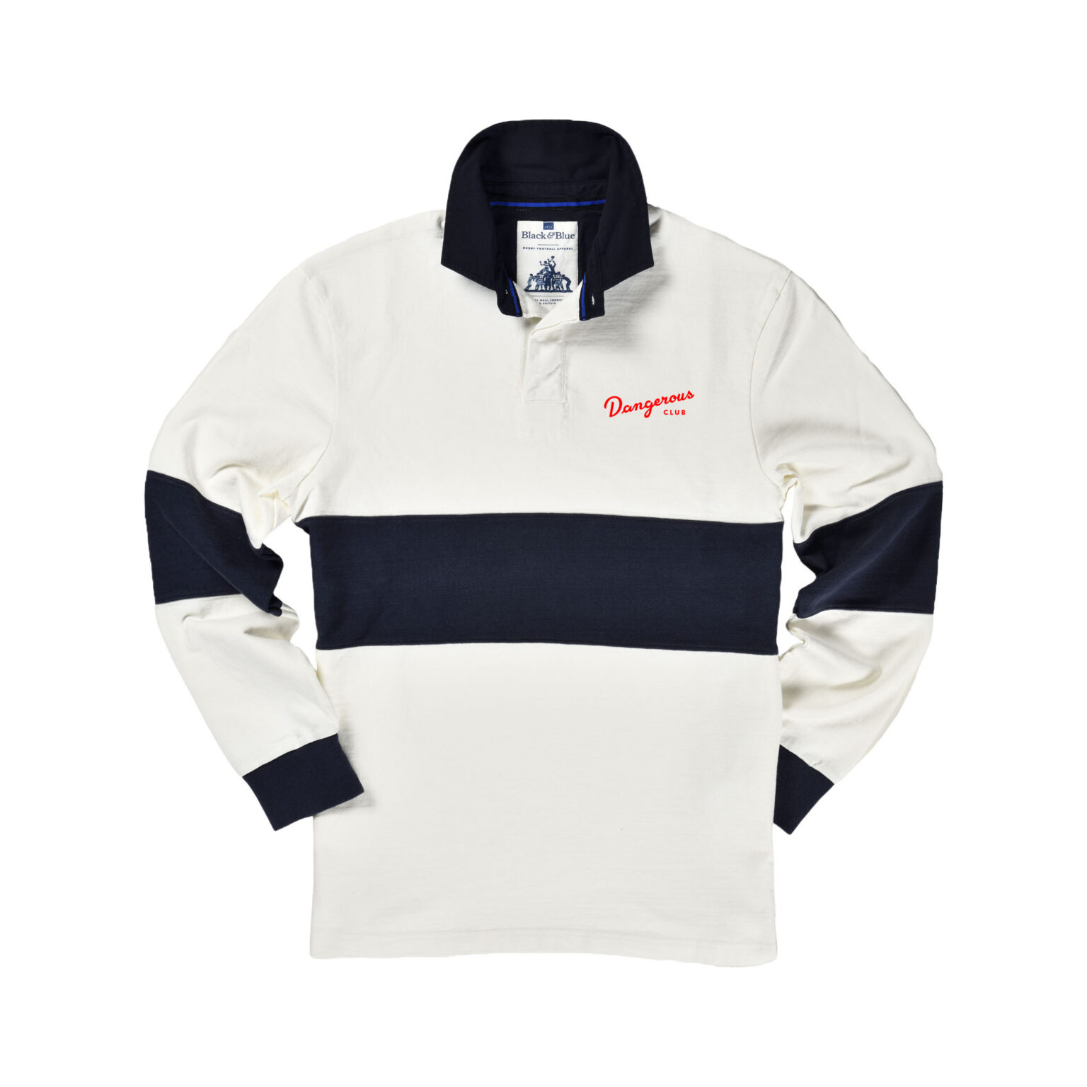 Dangerous Club - White w/ Navy Hoop - BlackandBlue1871